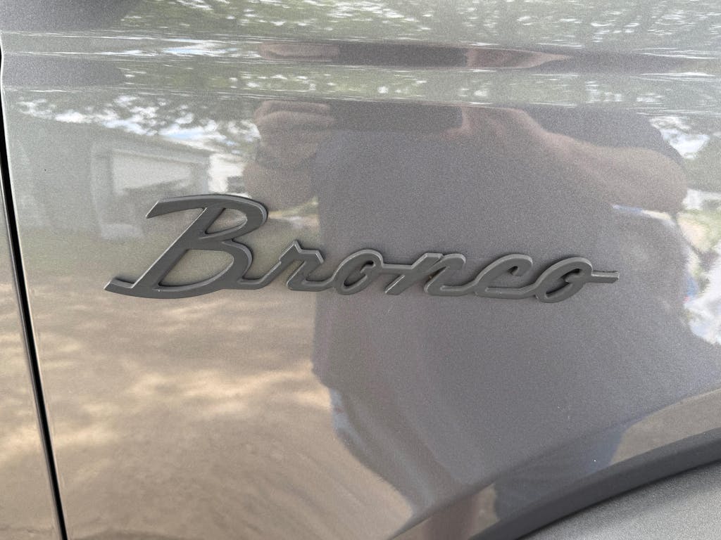 2021+ Ford Bronco Cursive Script Metal Emblems (Modified) | StickerFab