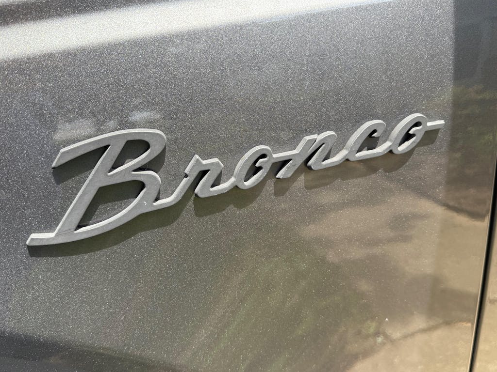 2021+ Ford Bronco Cursive Script Metal Emblems (Modified) | StickerFab