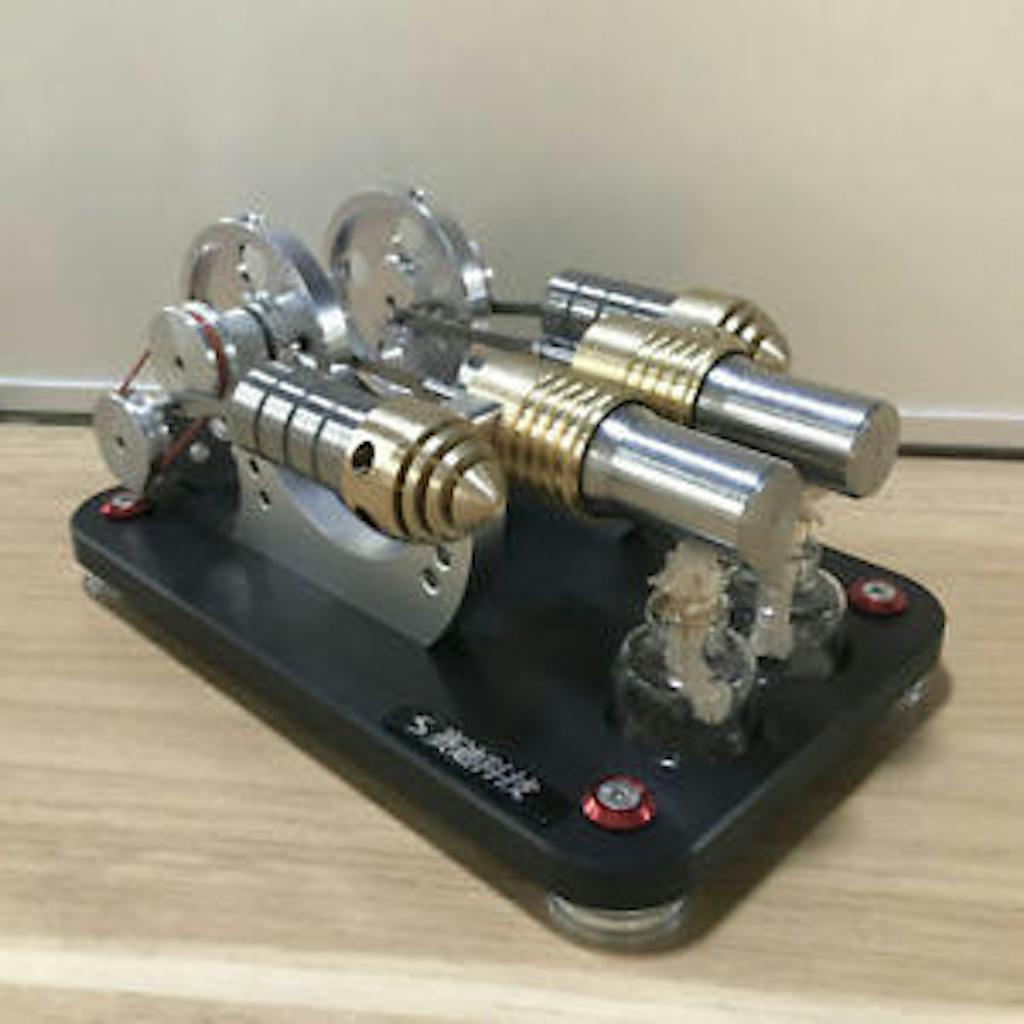Stirling Engine Kit 2-Cylinder Parallel Bootable Micro External ...