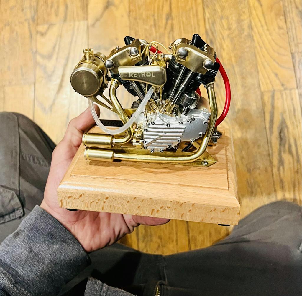 RETROL R29 4.2CC Miniature V-Twin Engine Motor OHV for Mini Chopper ...