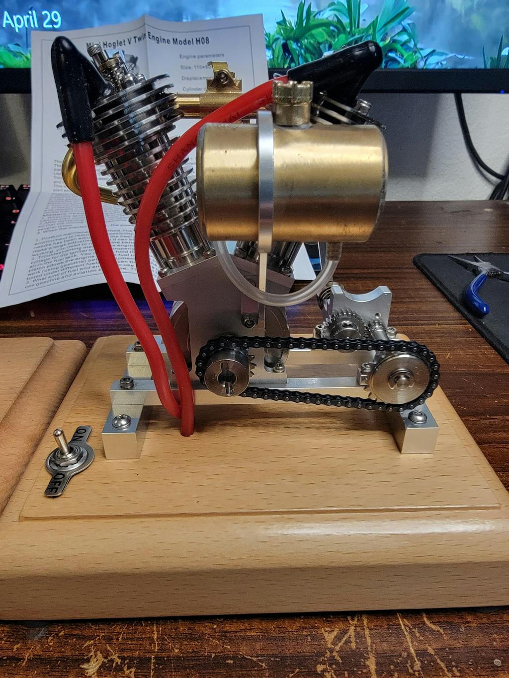 Hoglet V-Twin Engine Four-Stroke Gas Miniature Motorcycle Engine with ...