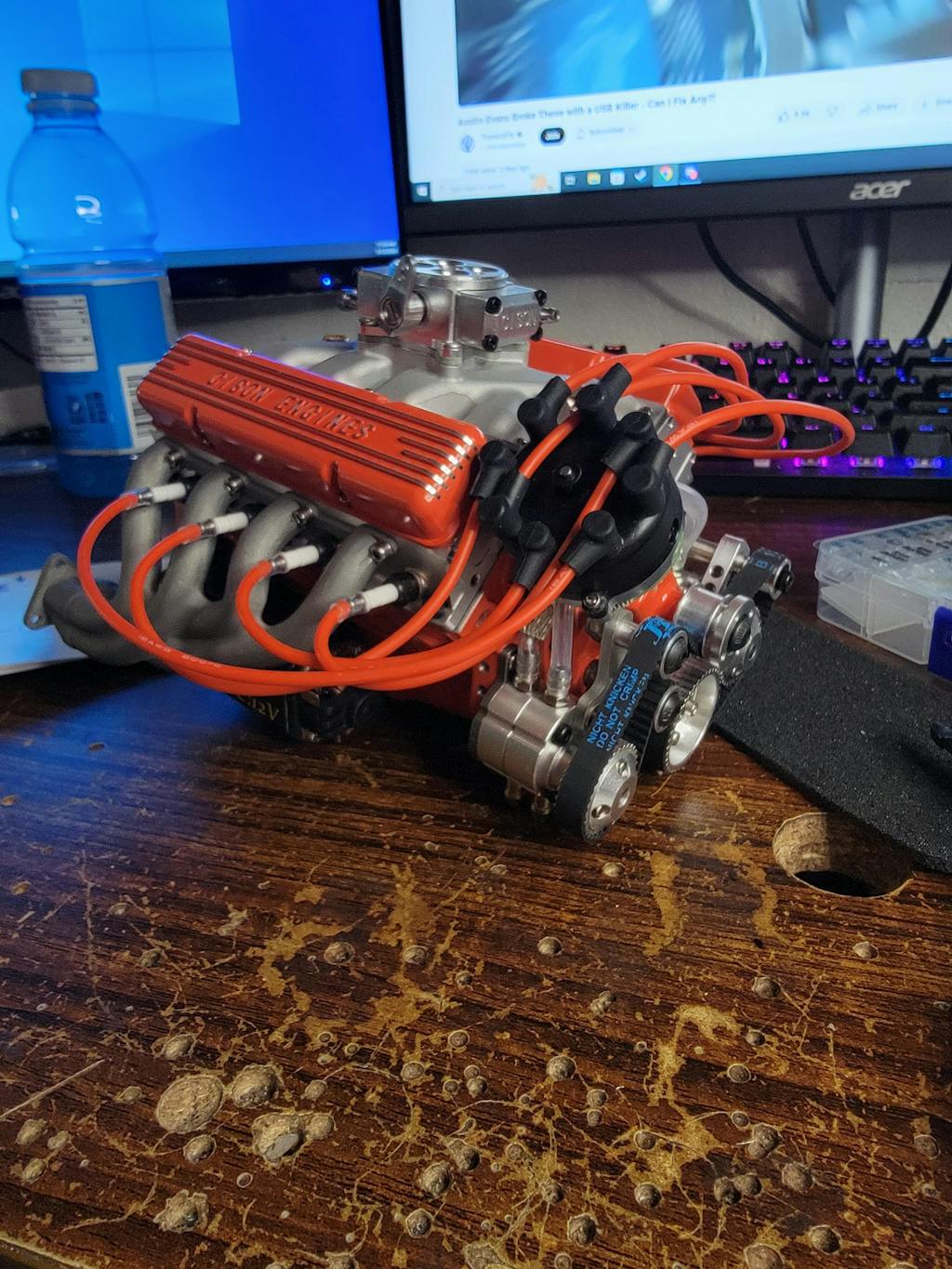 CISON Gasoline OHV V8 Small-block Engine Model Kits 4-Stroke 44cc Water ...