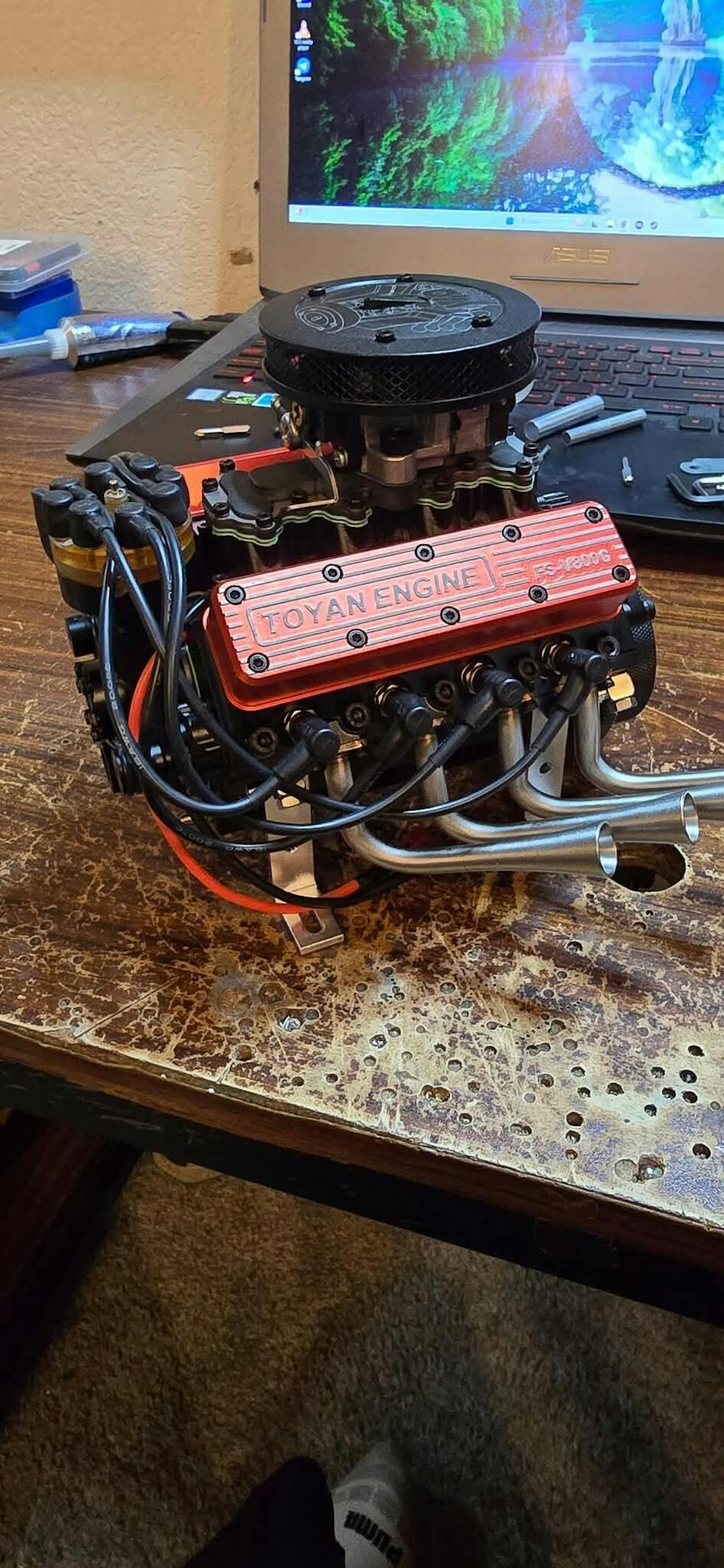 TOYAN FS-V800WGPC 1/10 Mini V8 Engine Model Building kits Run on Gas ...