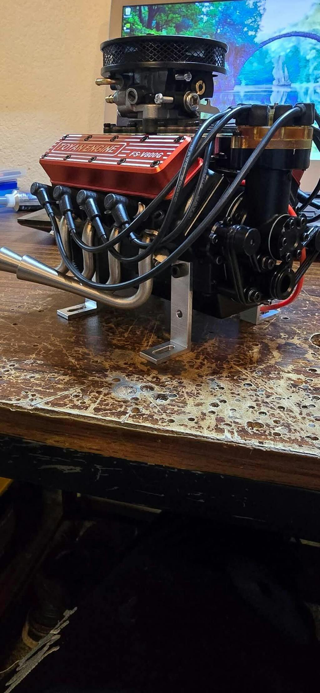 TOYAN FS-V800WGPC 1/10 Mini V8 Engine Model Building kits Run on Gas ...