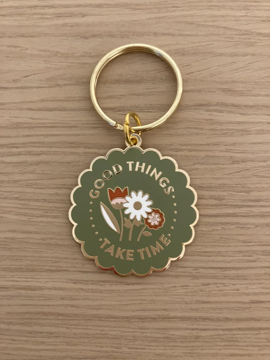 Good Things Take Time Keychain - Stitched Modern