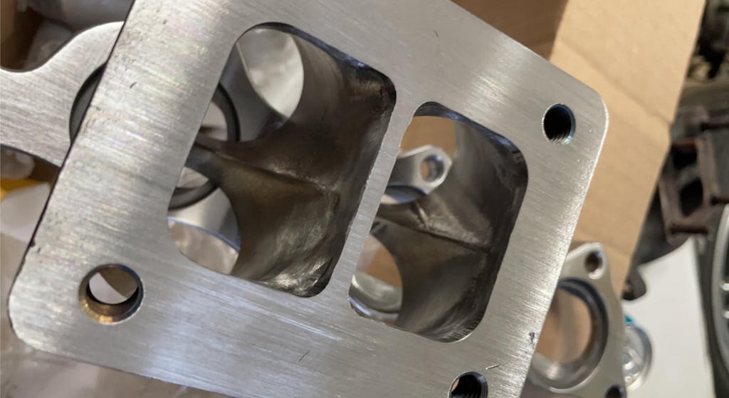 4 to 1 T4 Twin-Scroll Turbo Manifold Merge Collector Flange