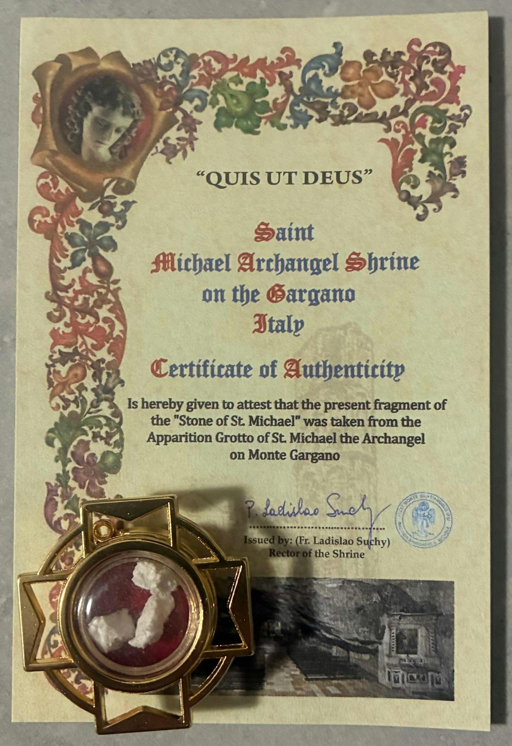 Saint Michael Stone from Gargano, Monte Sant'Angelo – StMichael.com Store