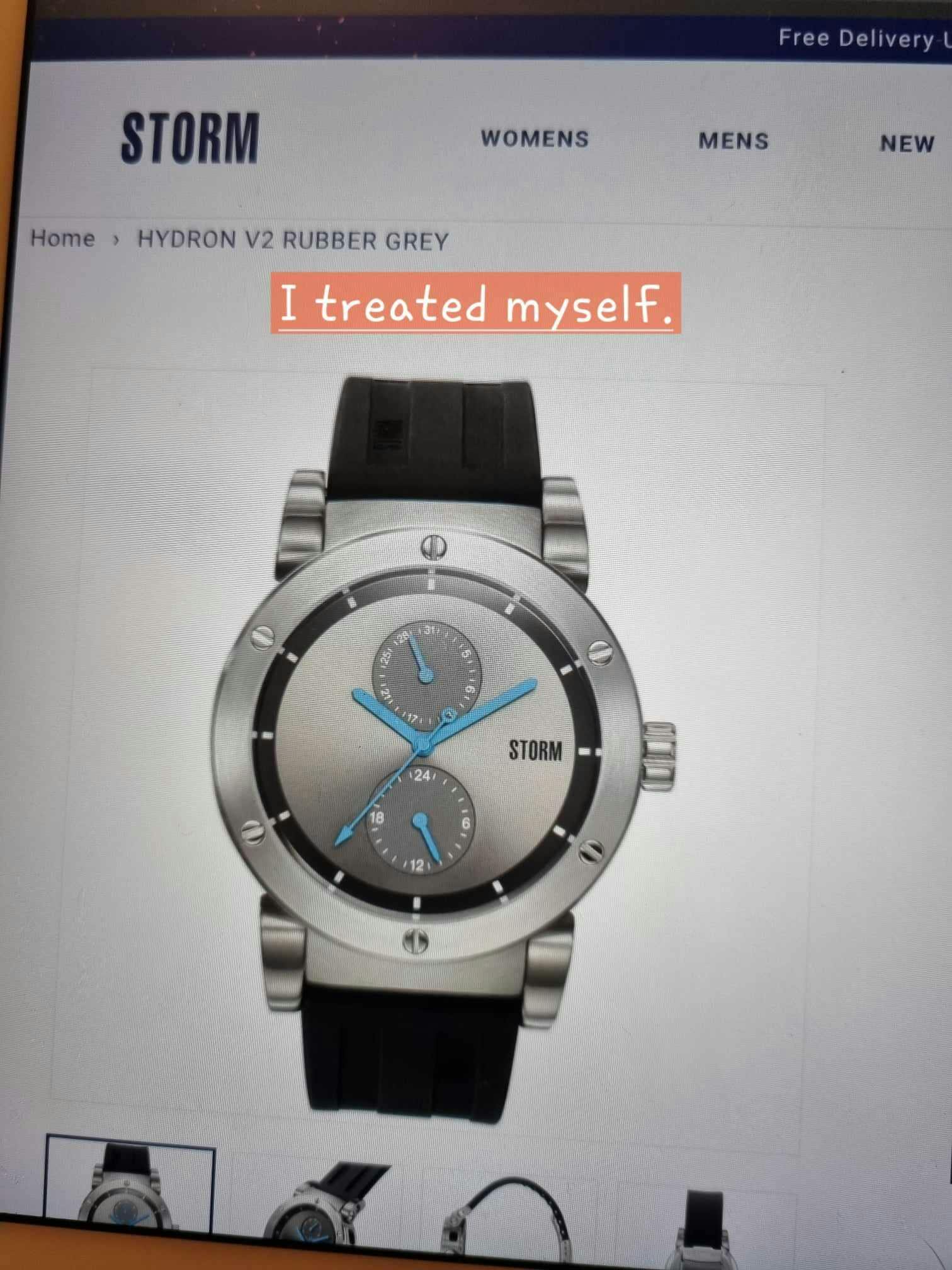 Men's STORM Hydron V2 Rubber Grey Watch (47462/GY) - – STORM Watches