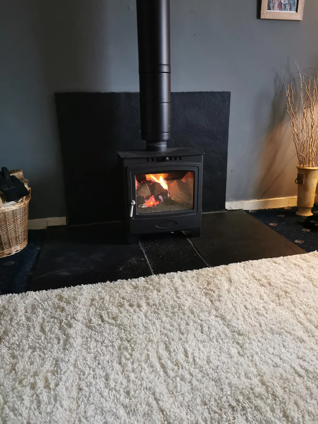 Hamlet Solution 5 Multifuel Widescreen Wood Burning Stove 5kW S4 Briti ...