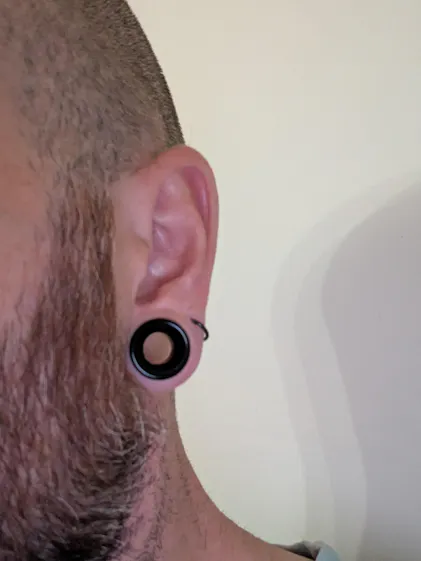0 Gauge Ear Plugs Stretched Ear Jewelry Soscene Black Obsidian Hollow ...