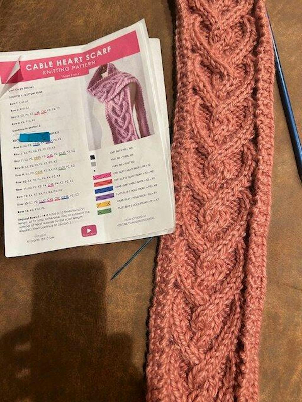 Heart Cable Knit Scarf Pattern (PDF Download) – StudioKnit