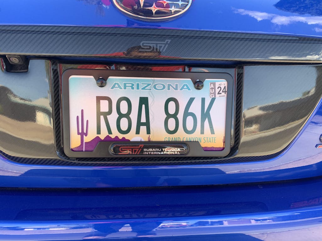 Subaru OEM STI License Plate Frame Stainless Steel Matte Black 2007 ...