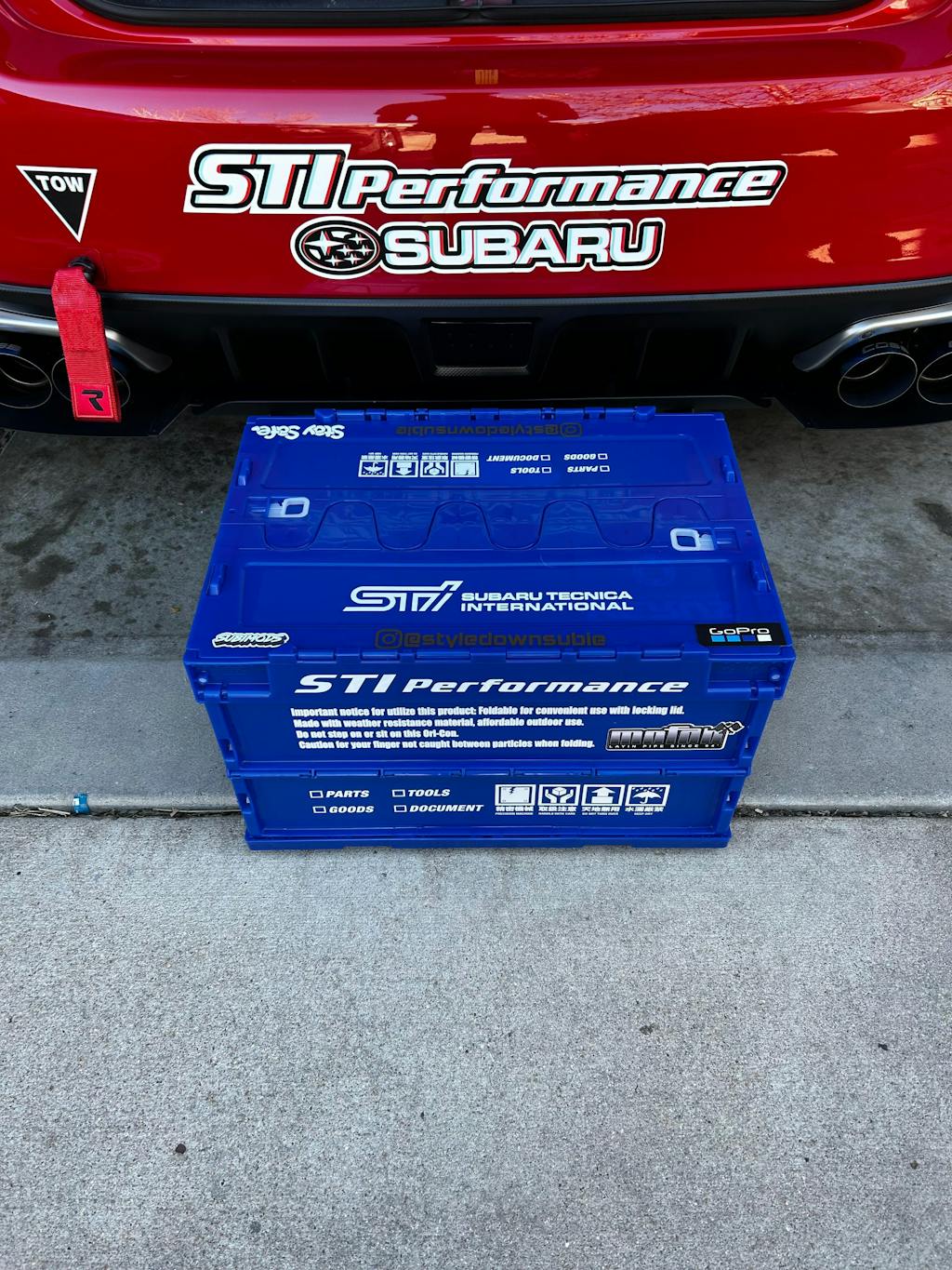 Subaru JDM Folding Container Medium Blue - Subimods.com