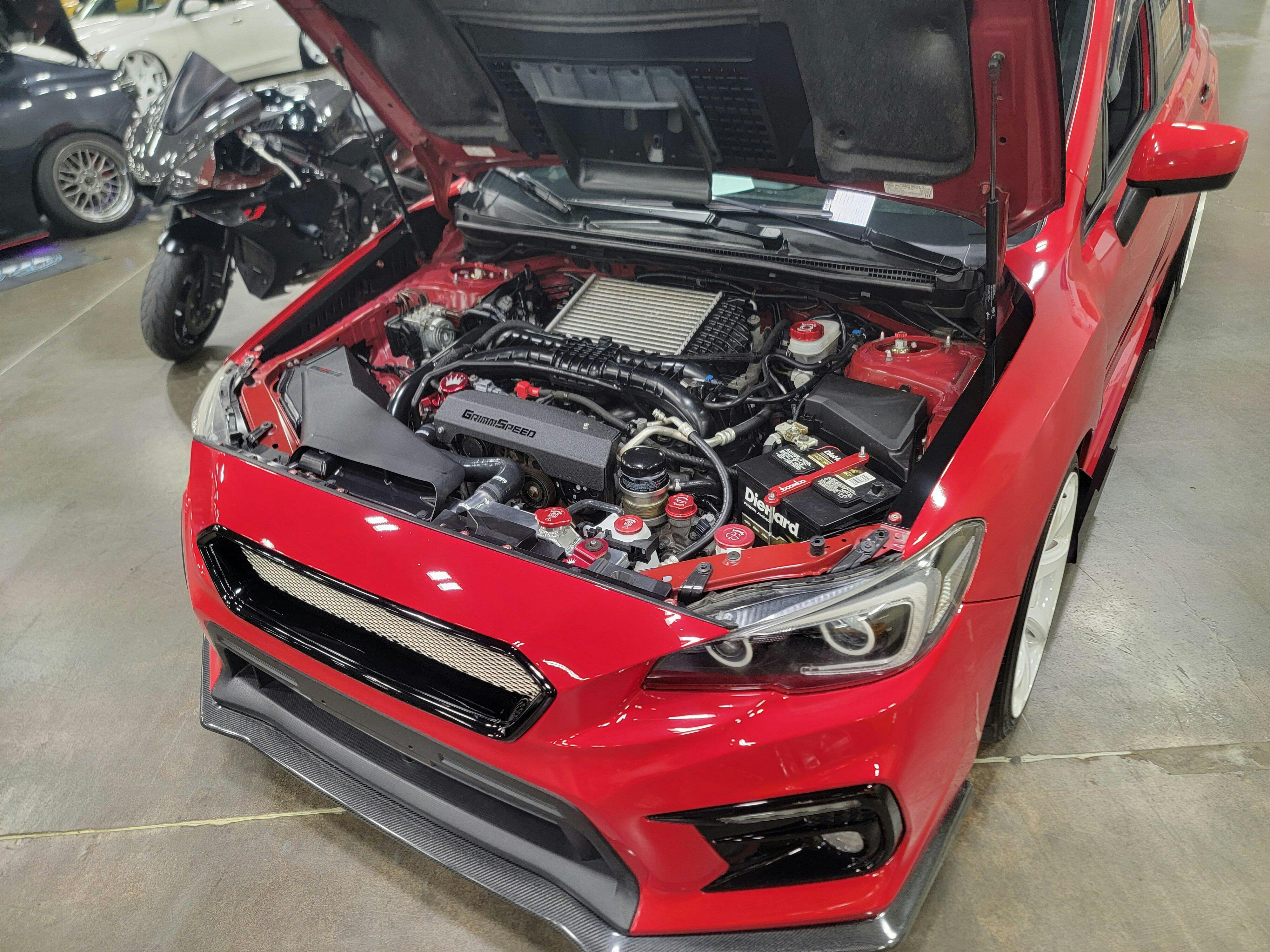 Aluminum Brake Reservoir Cap Red WRX STI 2002-2024 | Subimod — Subimods.com