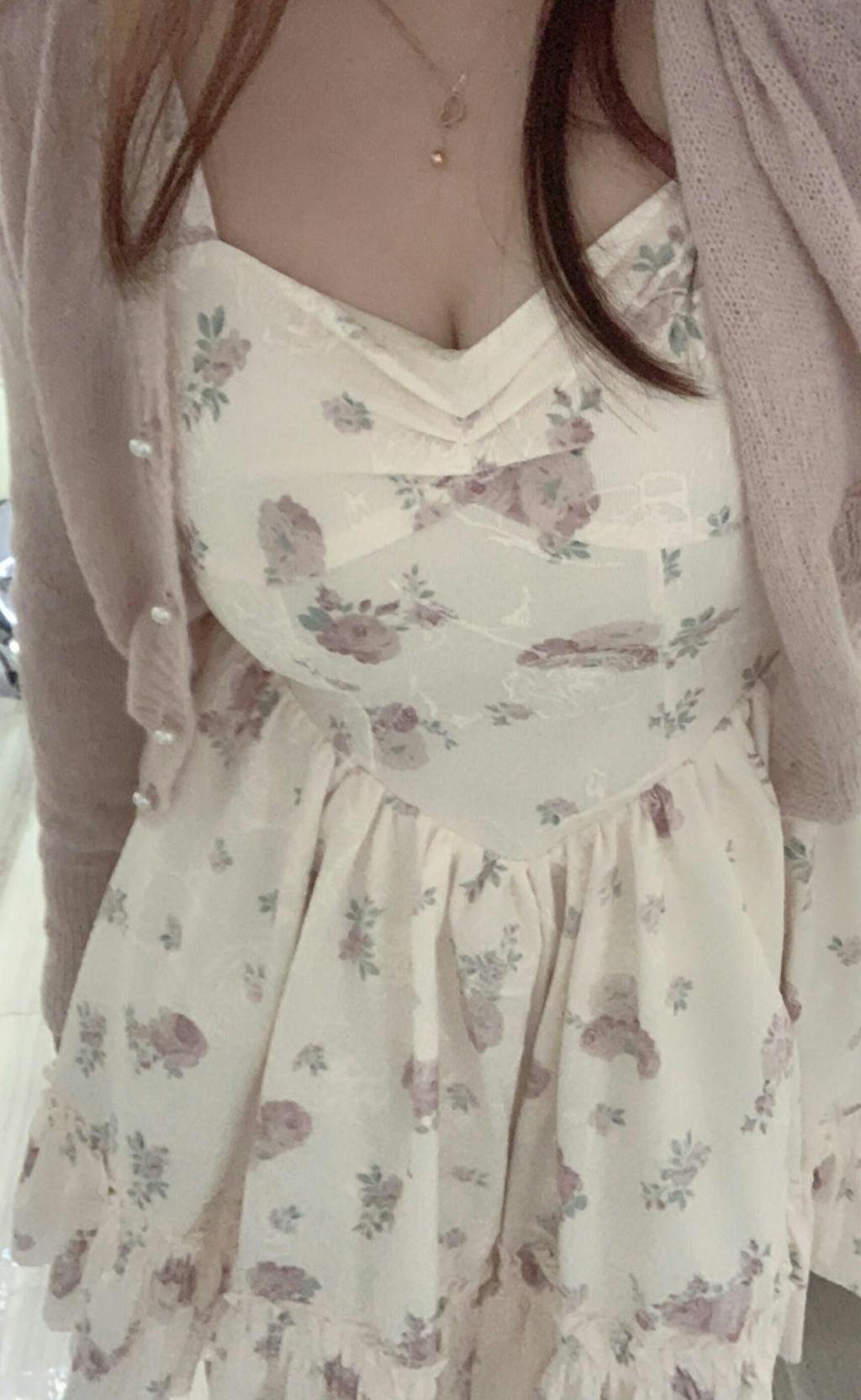 Ruellia Rose Floral Princess Pink & Blue Strap Dress Jacket Two Piece ...