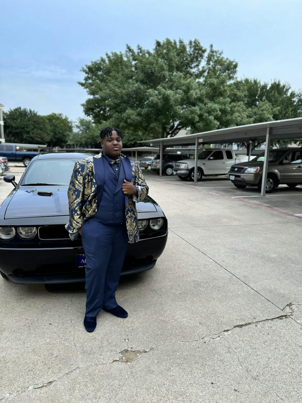 Navy Gold Modern Fit 3 Piece Suit with Matching Bow Tie | Suits Outlets ...