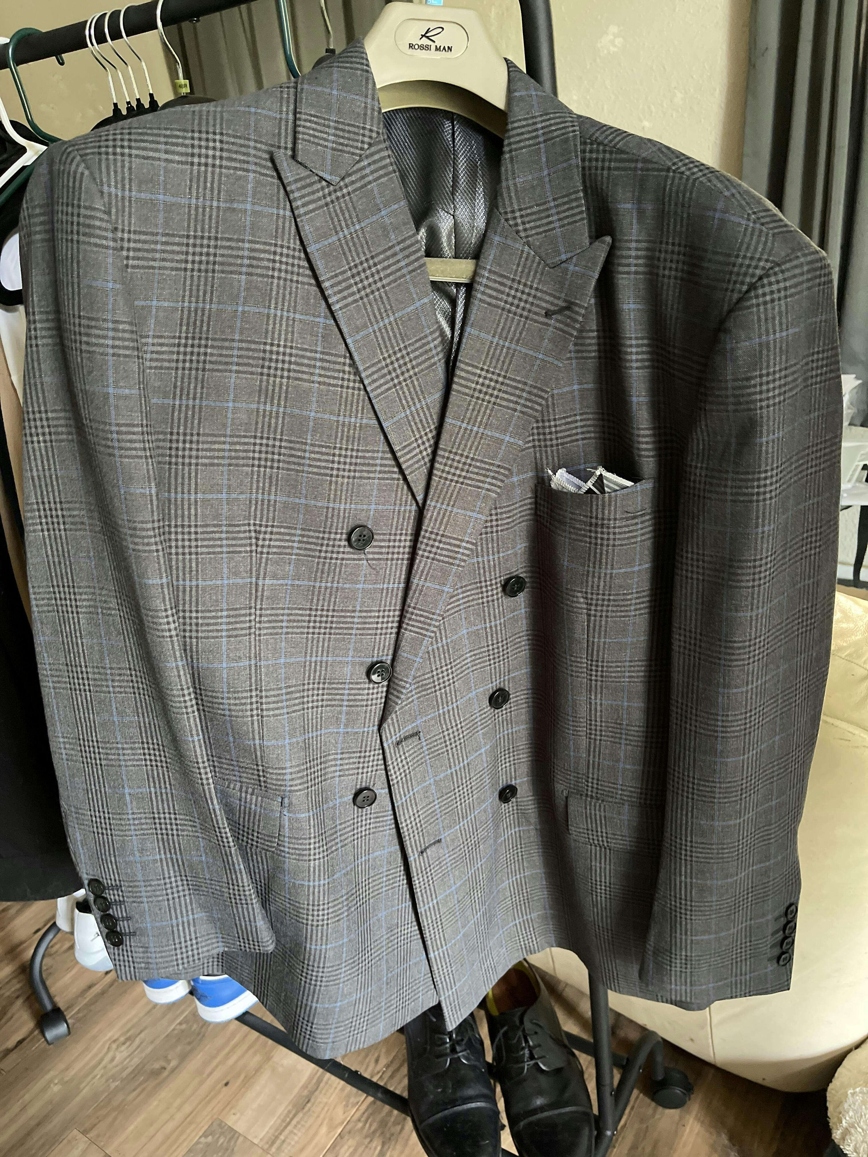 Alexander Collection - Charcoal Double Breasted 2 Piece Suit Regular F ...