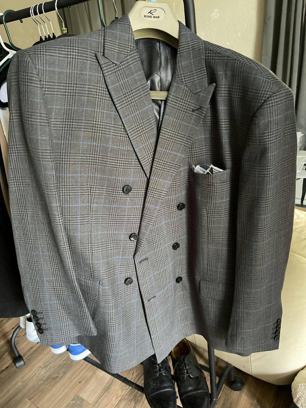 Alexander Collection - Charcoal Double Breasted 2 Piece Suit Regular F ...