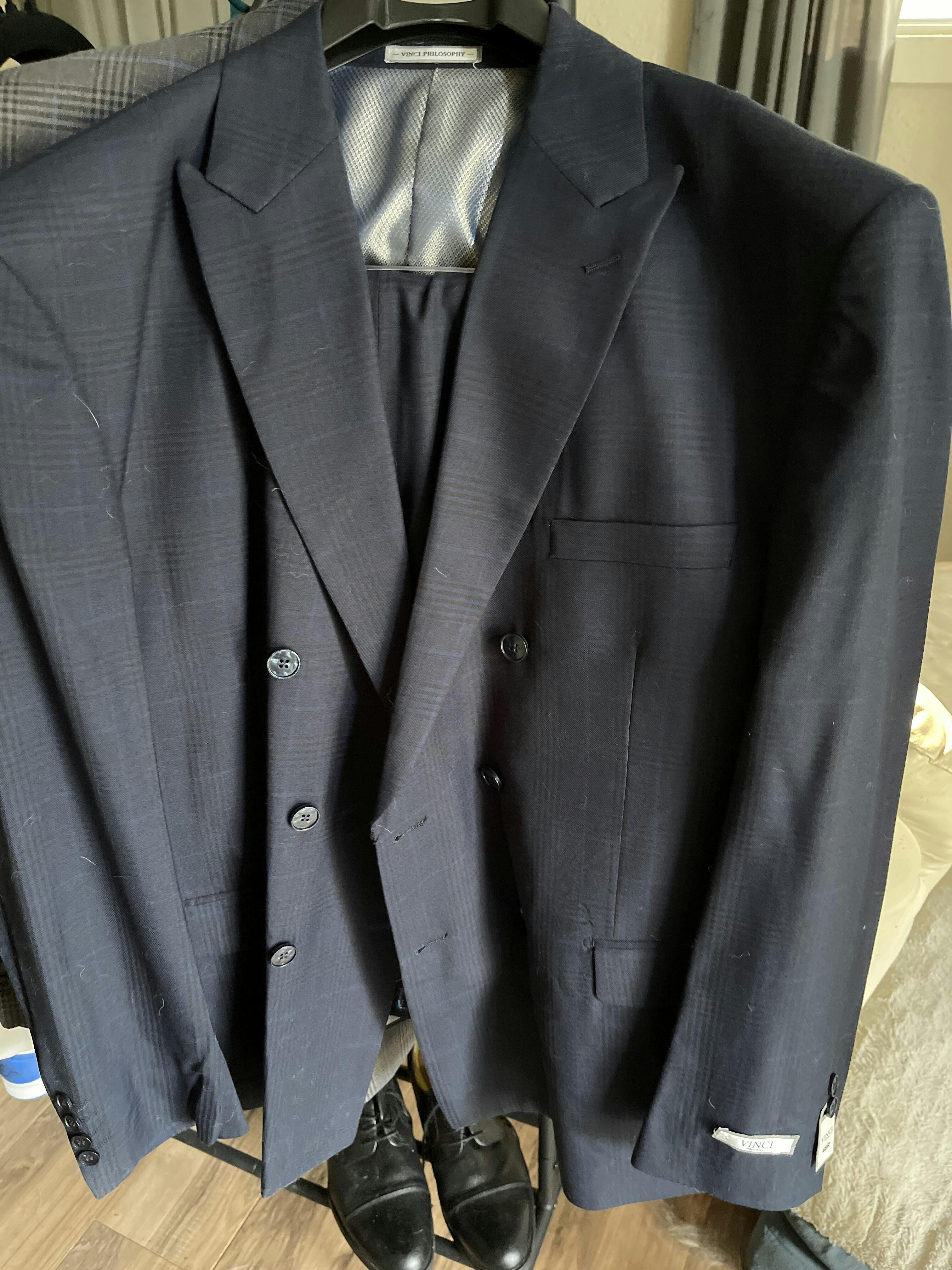 Alexander Collection - Charcoal Double Breasted 2 Piece Suit Regular F ...