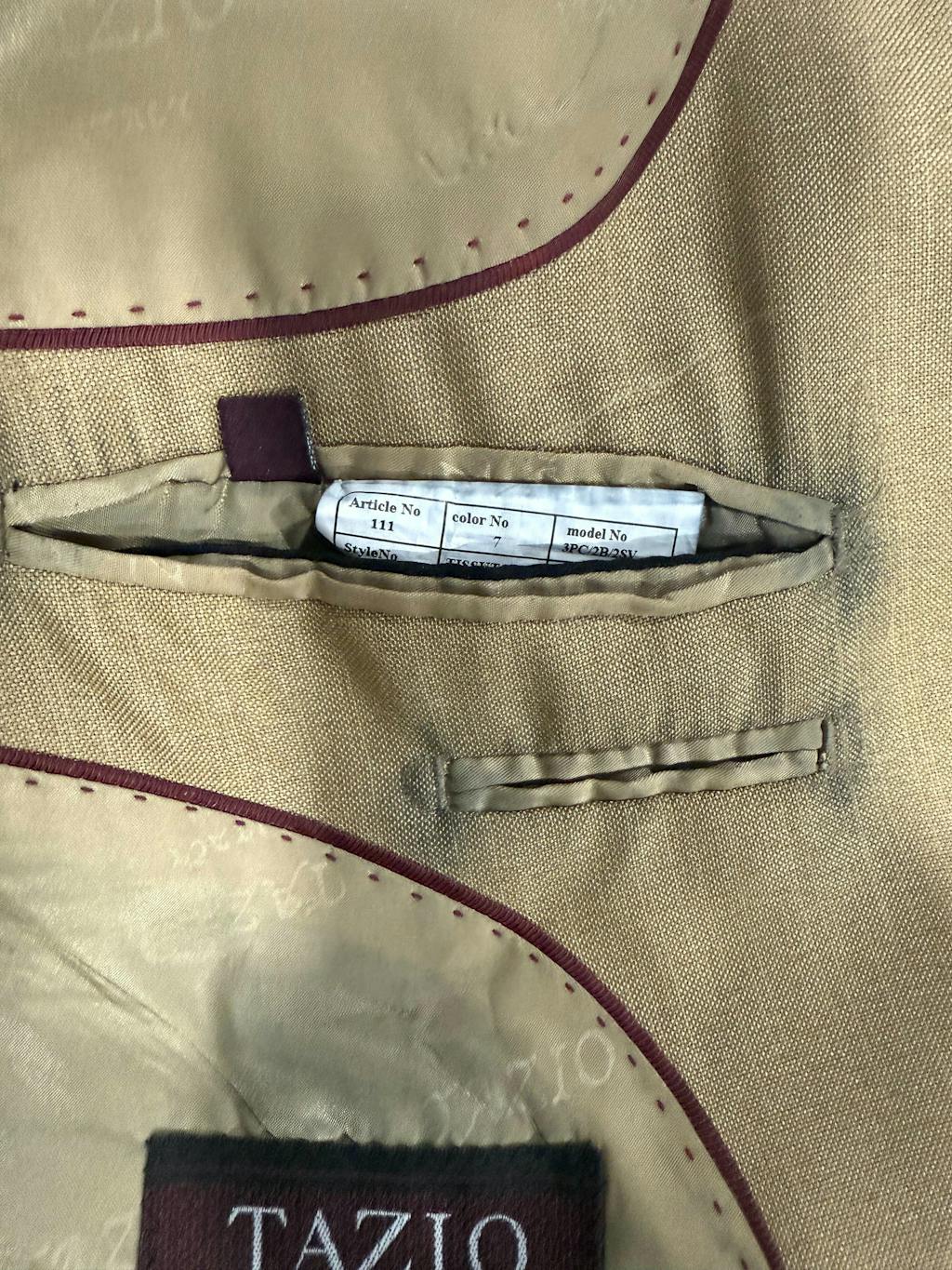 Wheat 3 Piece Modern Fit Suit 2 Button V-Neck Vest | Suits Outlets Men ...