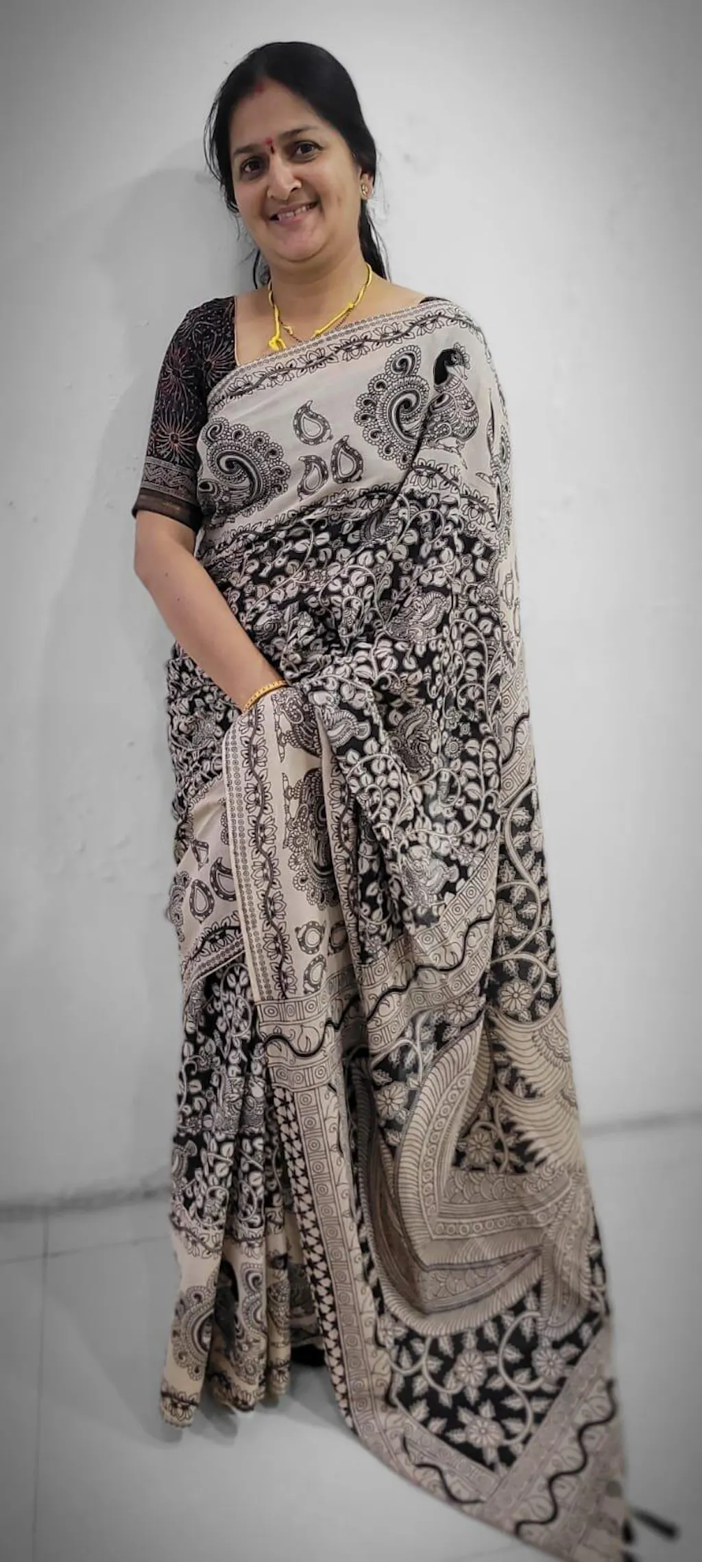Himari - Ajrakh dress with sleeves