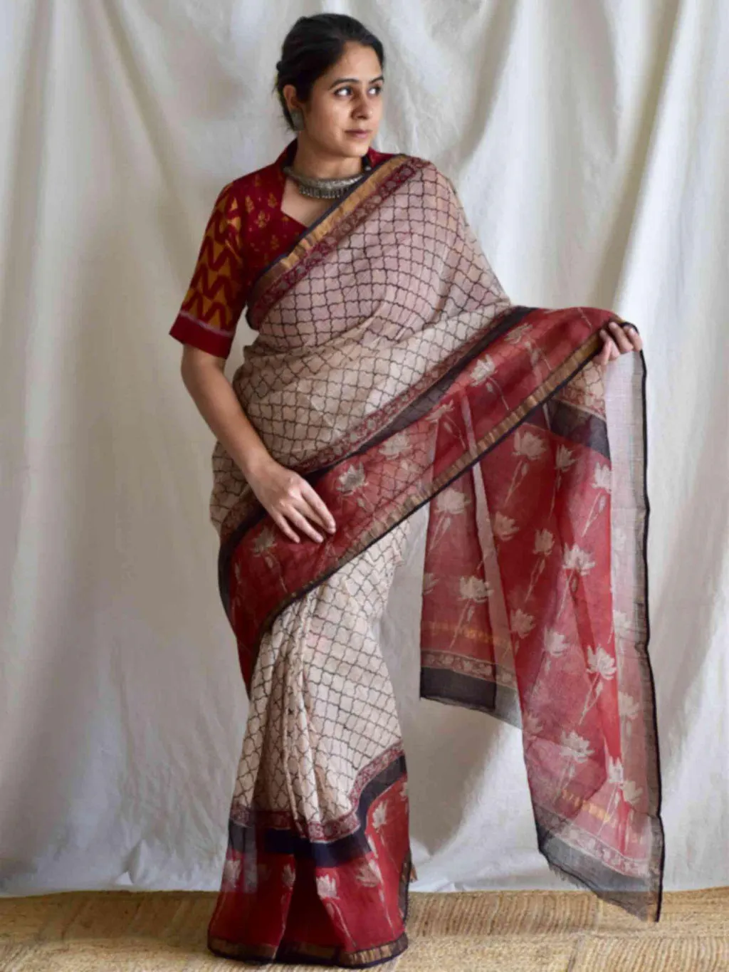 Himari - Ajrakh dress with sleeves