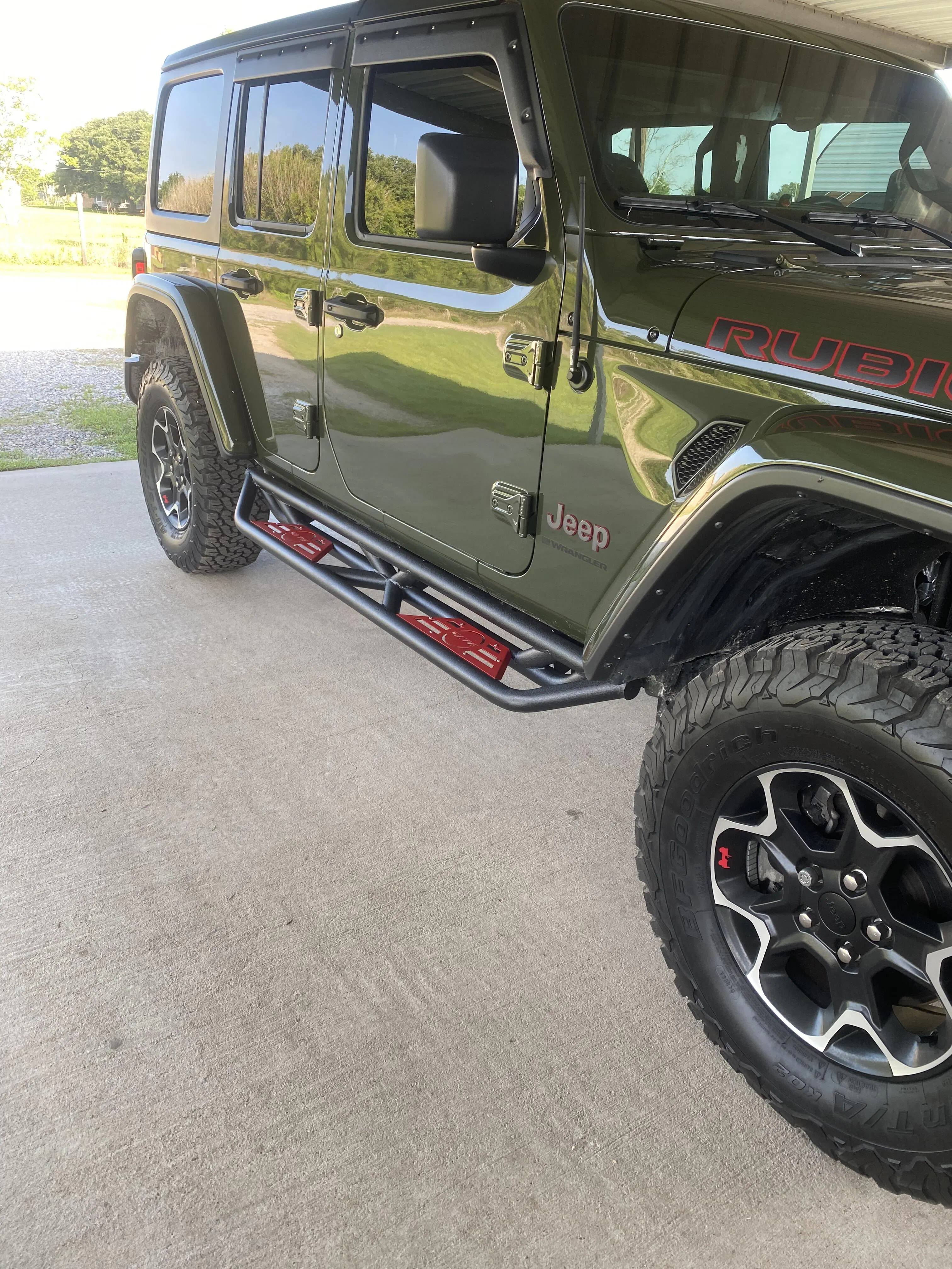 2018-2024 Jeep Wrangler JLU 4 Door Black Stainless Steel Running Board