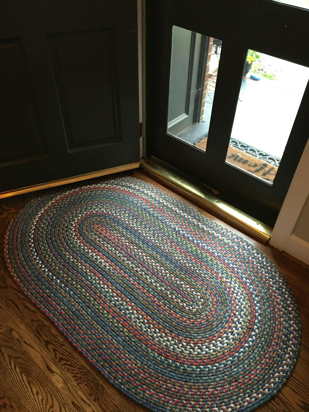 Gemstone Earthy Emerald Braided Kitchen Rug - Patio / Porch Area Rug