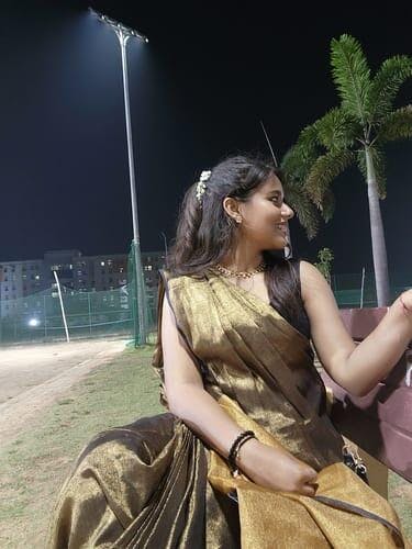 Linen Zari Golden Black Saree With Tassels|Raga Kafi|Suta