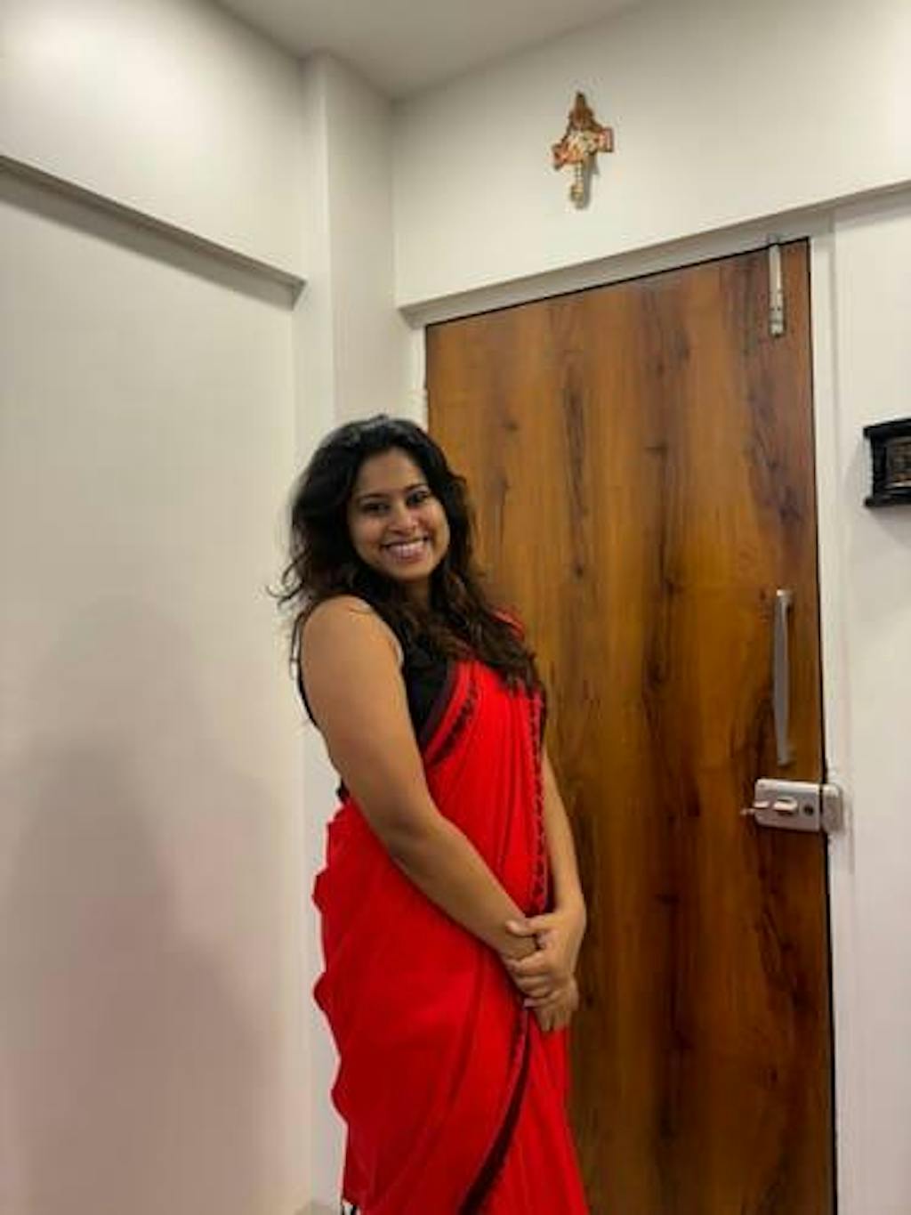 Handloom Cotton Red Saree With Black Border|Behekta Dil|Suta