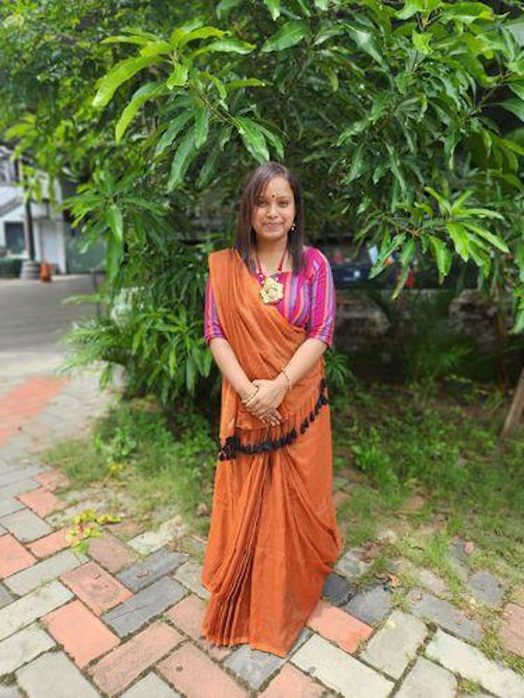 Orange Cotton Zari Saree|Hungry Sitara|Suta