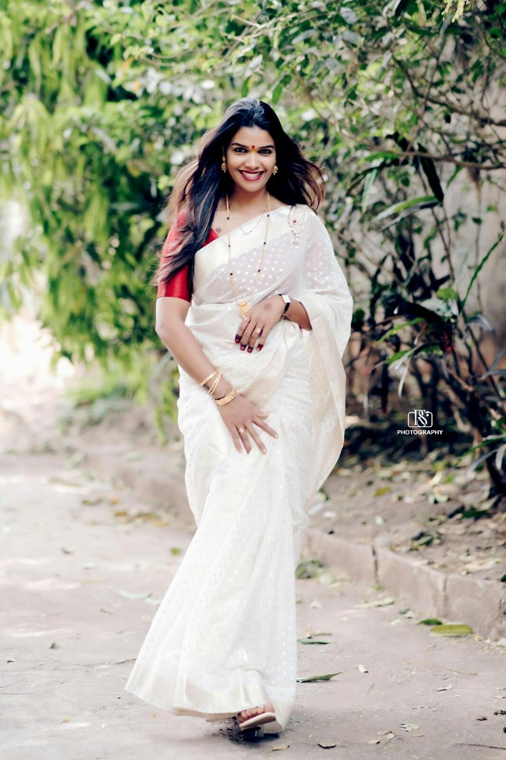 Blended Polycotton Traditional White Silk Saree|Paakh|Suta