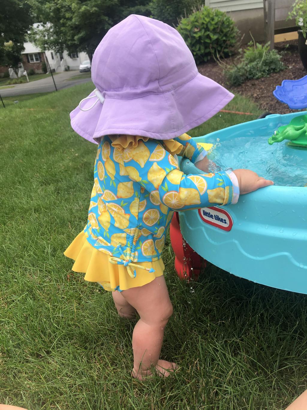 Girls Long Sleeve Rash Guard Ruffle Bottom Swimsuit Set (2 Piece) | "L