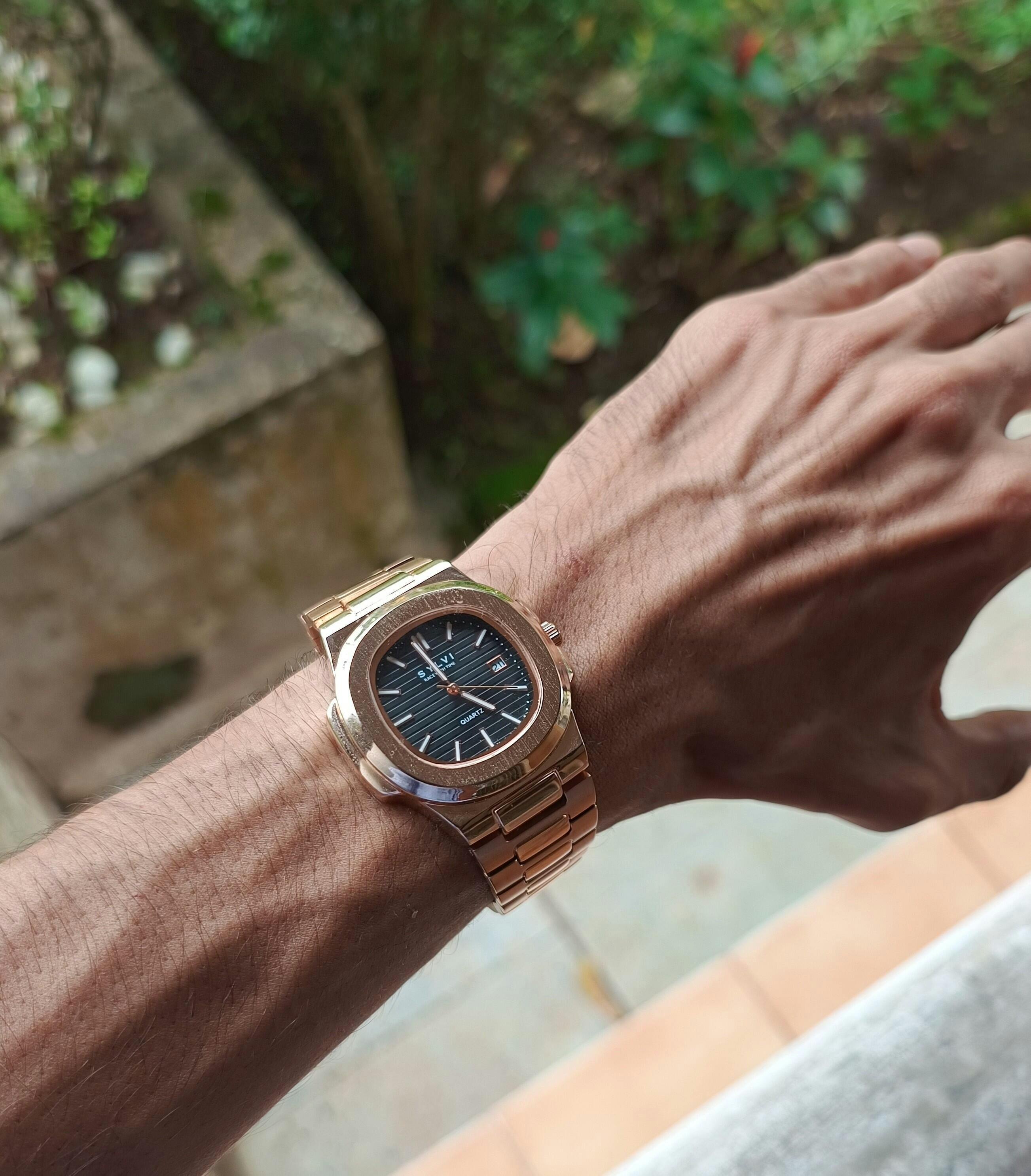 Sylvi Urbane Rosegold Black Squircle Shape Watch - Buy Now