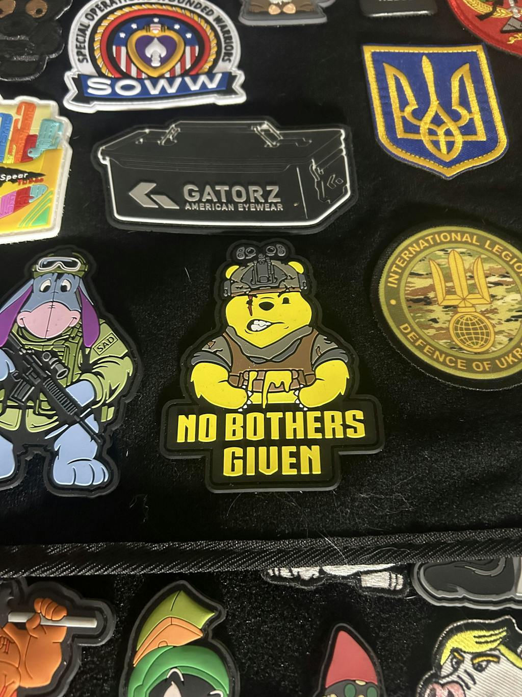 No Bothers Given Tactical Pooh Bear PVC Patch - Embrace the Honey Hunt