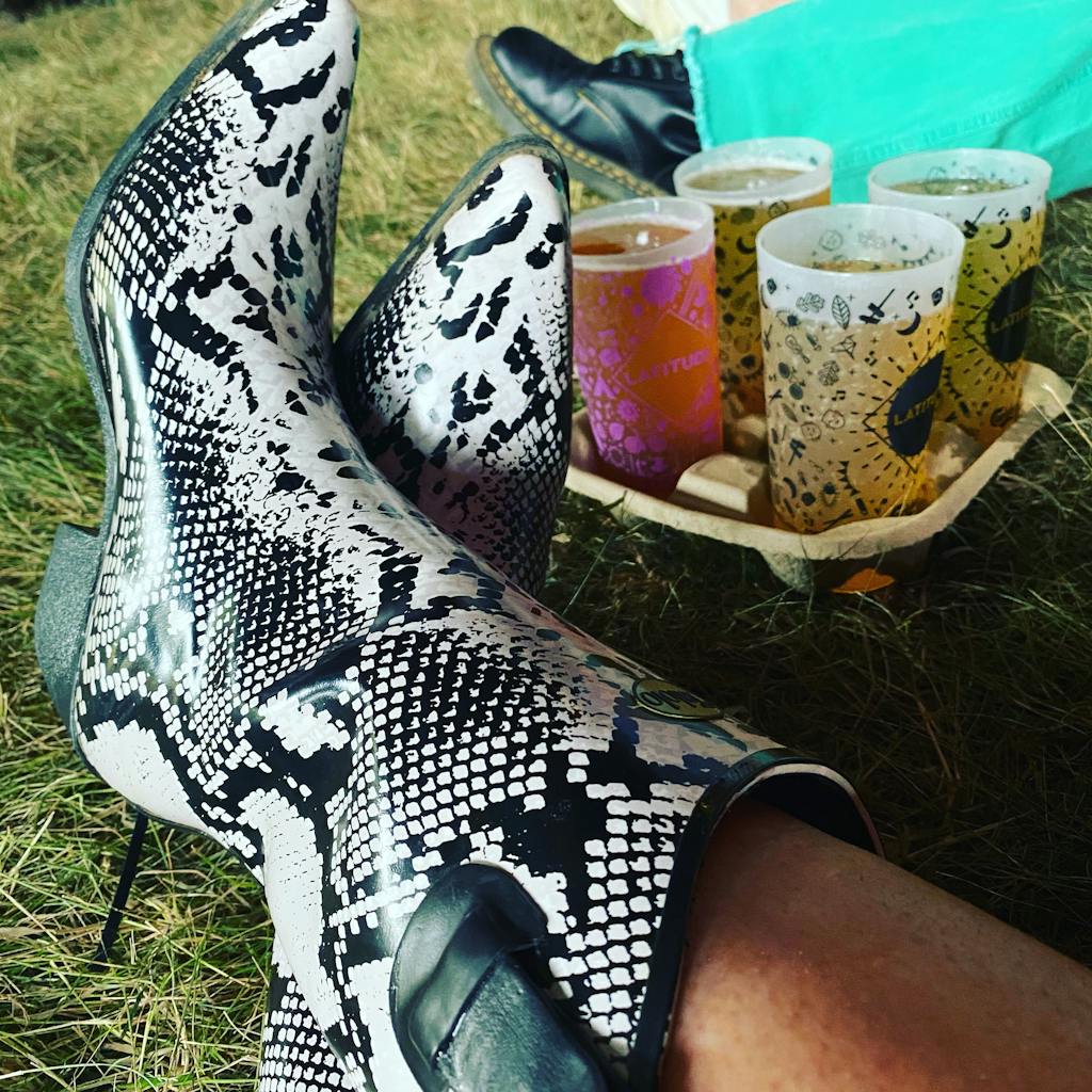 Black and white welly boot | Talolo Boots | Snakeskin pattern ...