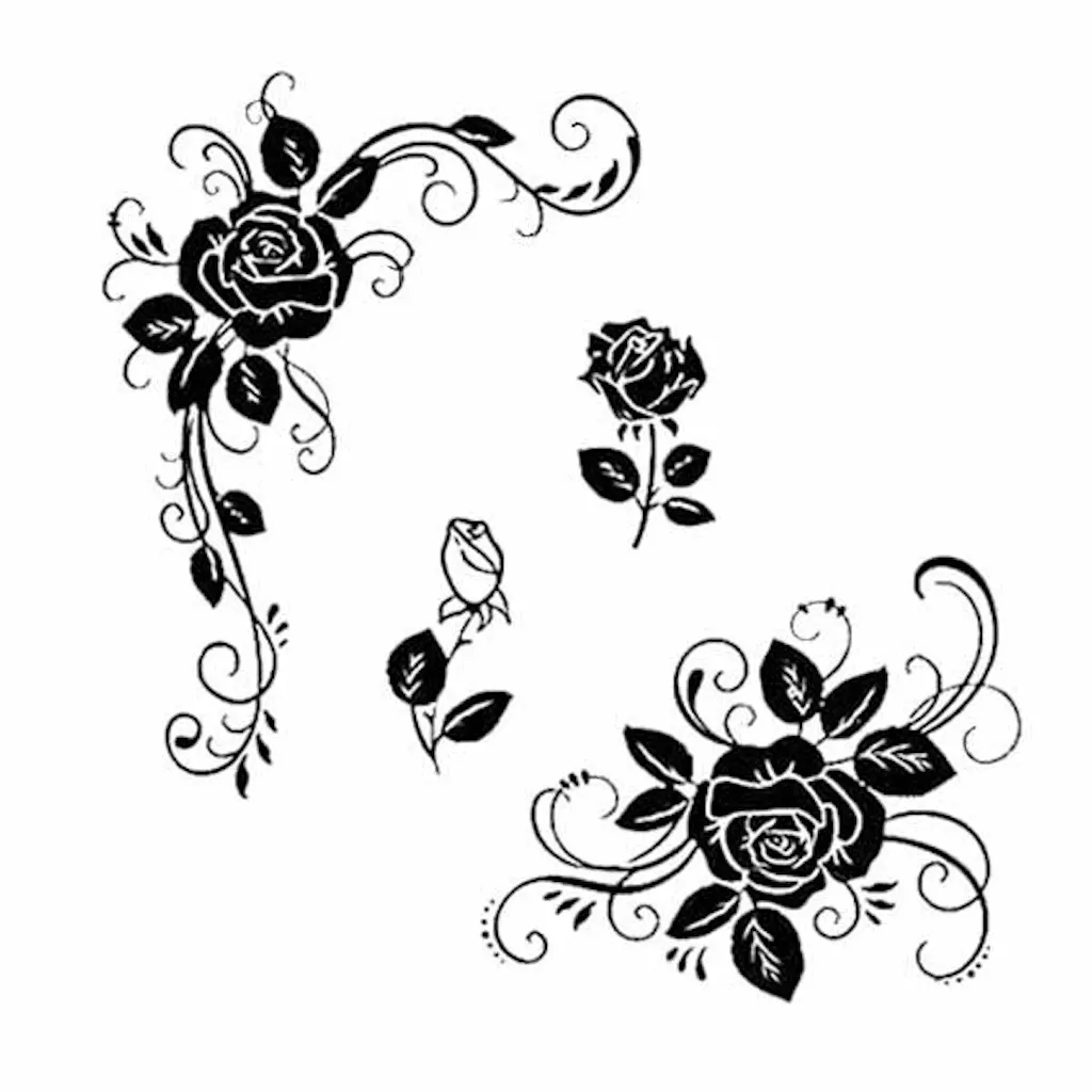 Roses noires - pack | Tatouage Éphémère
