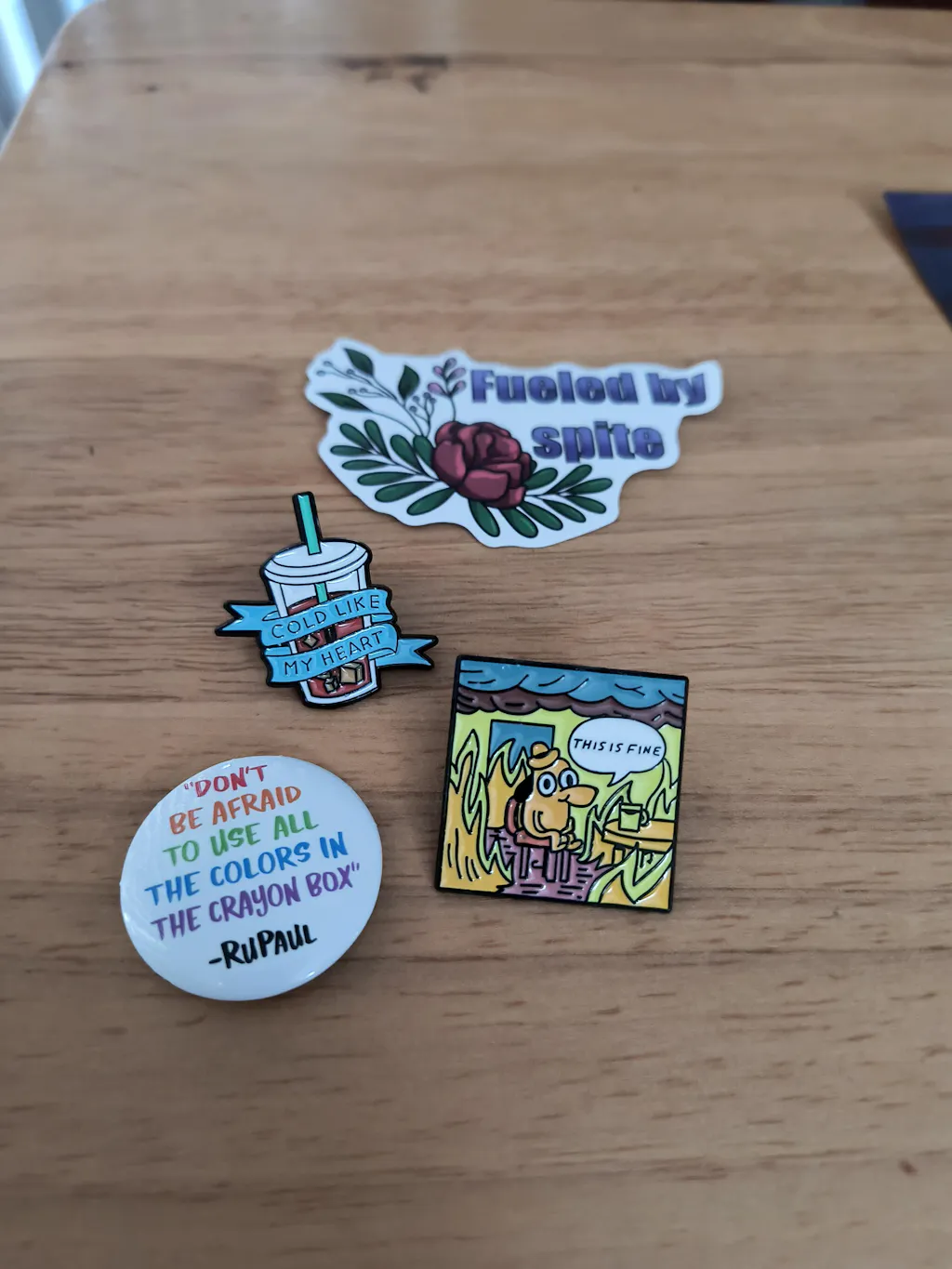 This Is Fine Square Enamel Pin – TeacherMisery
