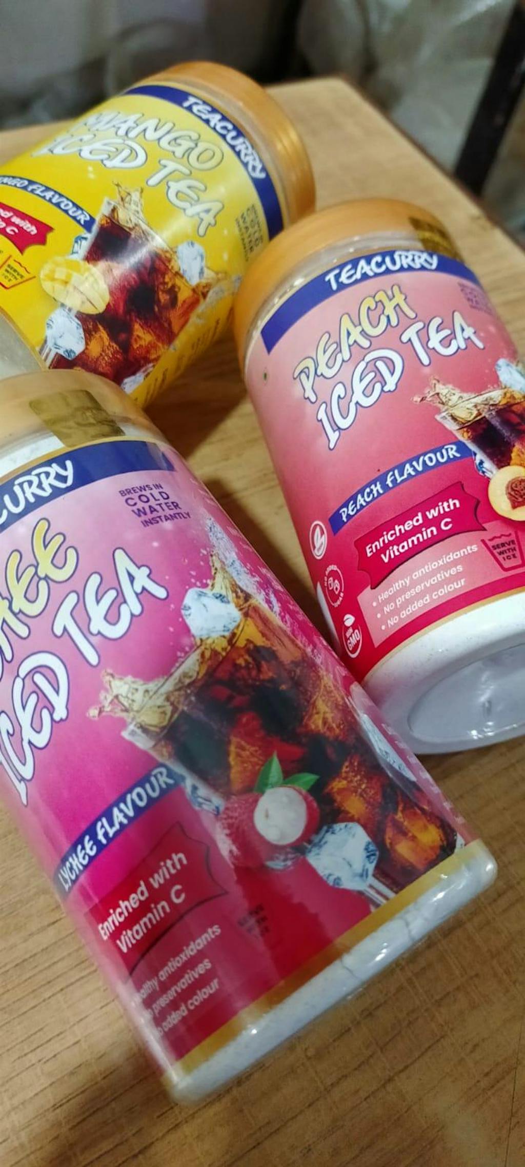 Delicious Peach, Litchi, and Mango Iced Tea Combo - Refreshing Fruit ...