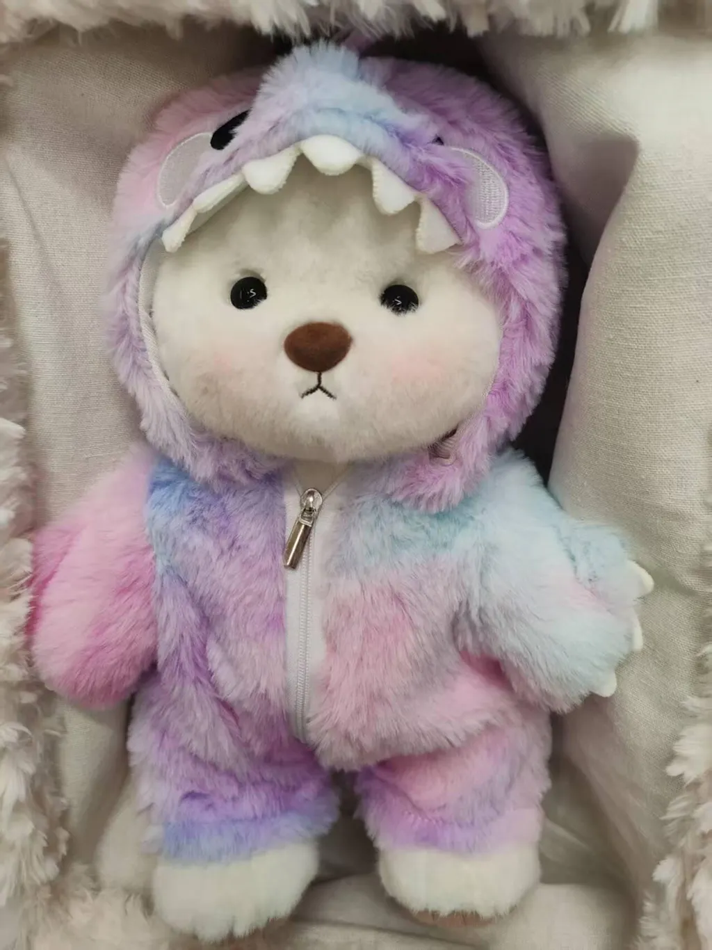 Teddy Bear & Rainbow Purple Dinosaur Jumpsuit - 12 Inches – Teddy Huggy