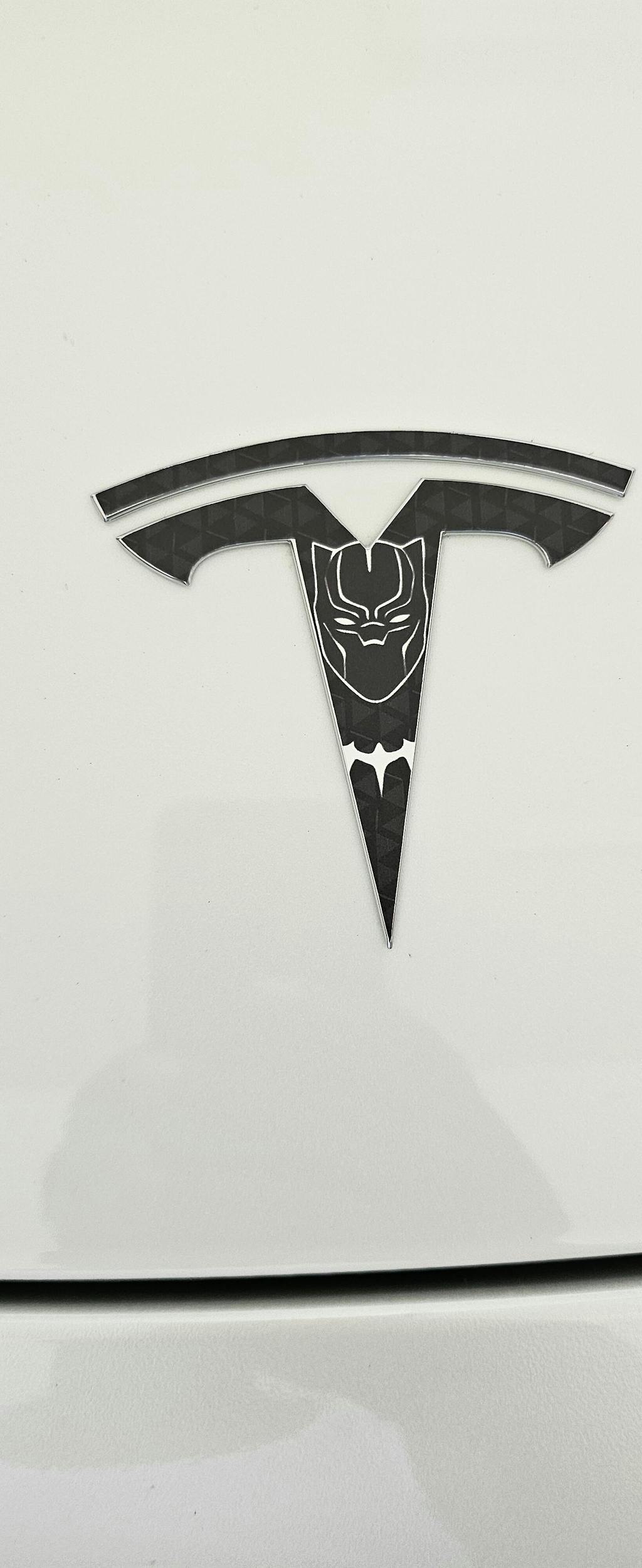 Black Panther Tesla Emblem Decals (Front + Back) | Model S – Tesla Emblems