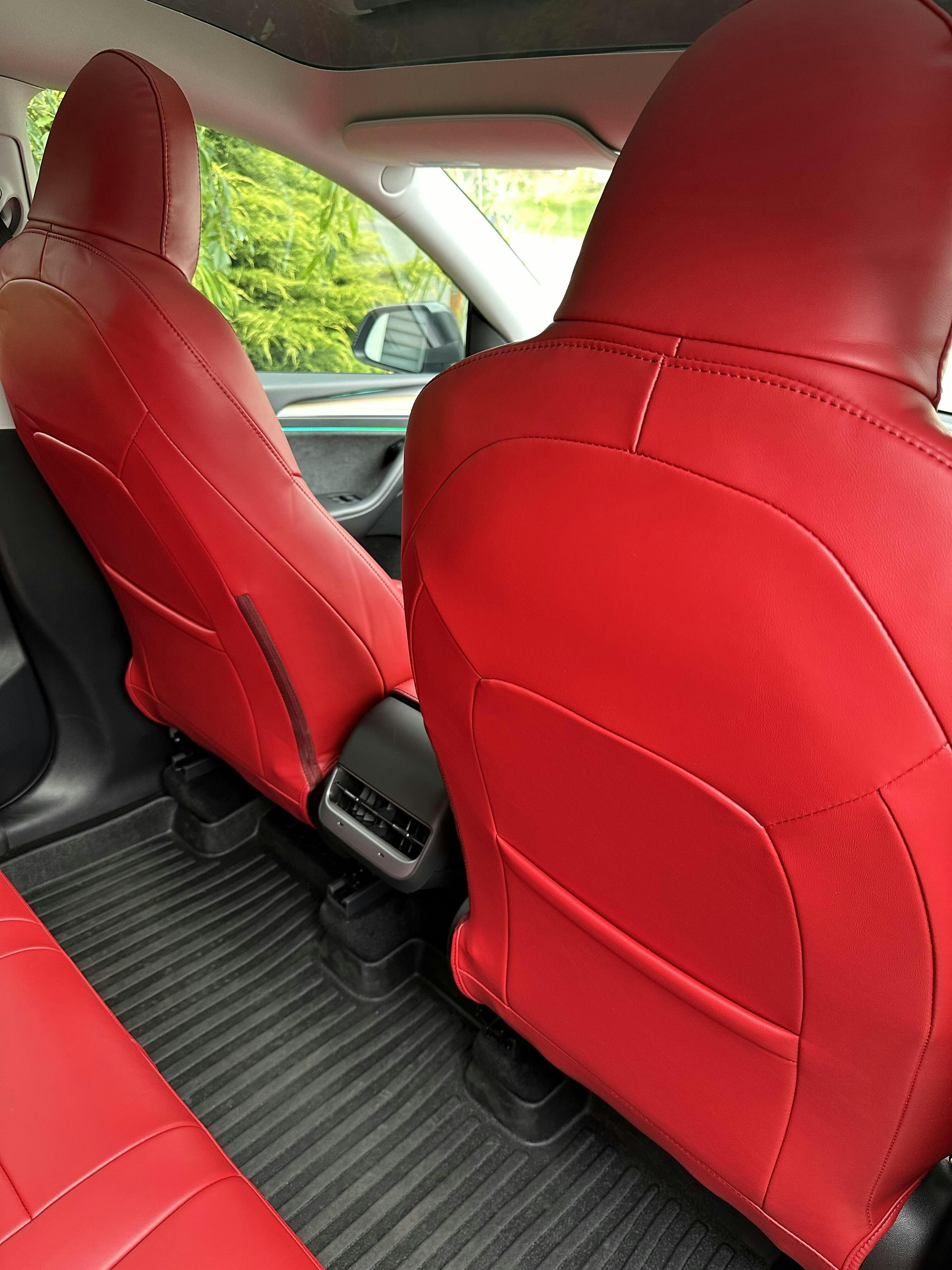 Model Y Napa Leather Seat Covers - Rolls Royce Red - Tesloid USA