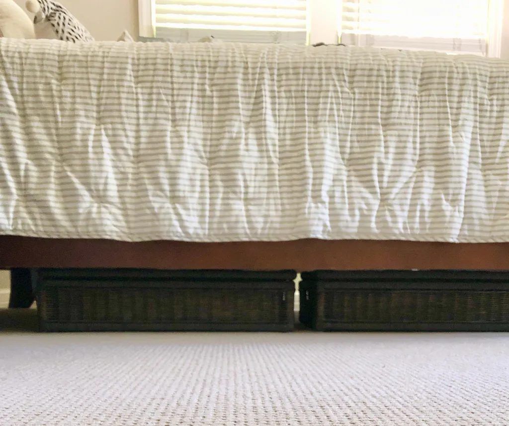 Under bed Wicker Storage Basket Bedroom Storage | Basket Lady