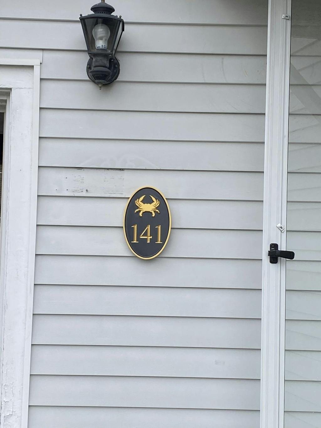 Arrow Shaped House Number Sign Pointing Left of Right – The Carving Company