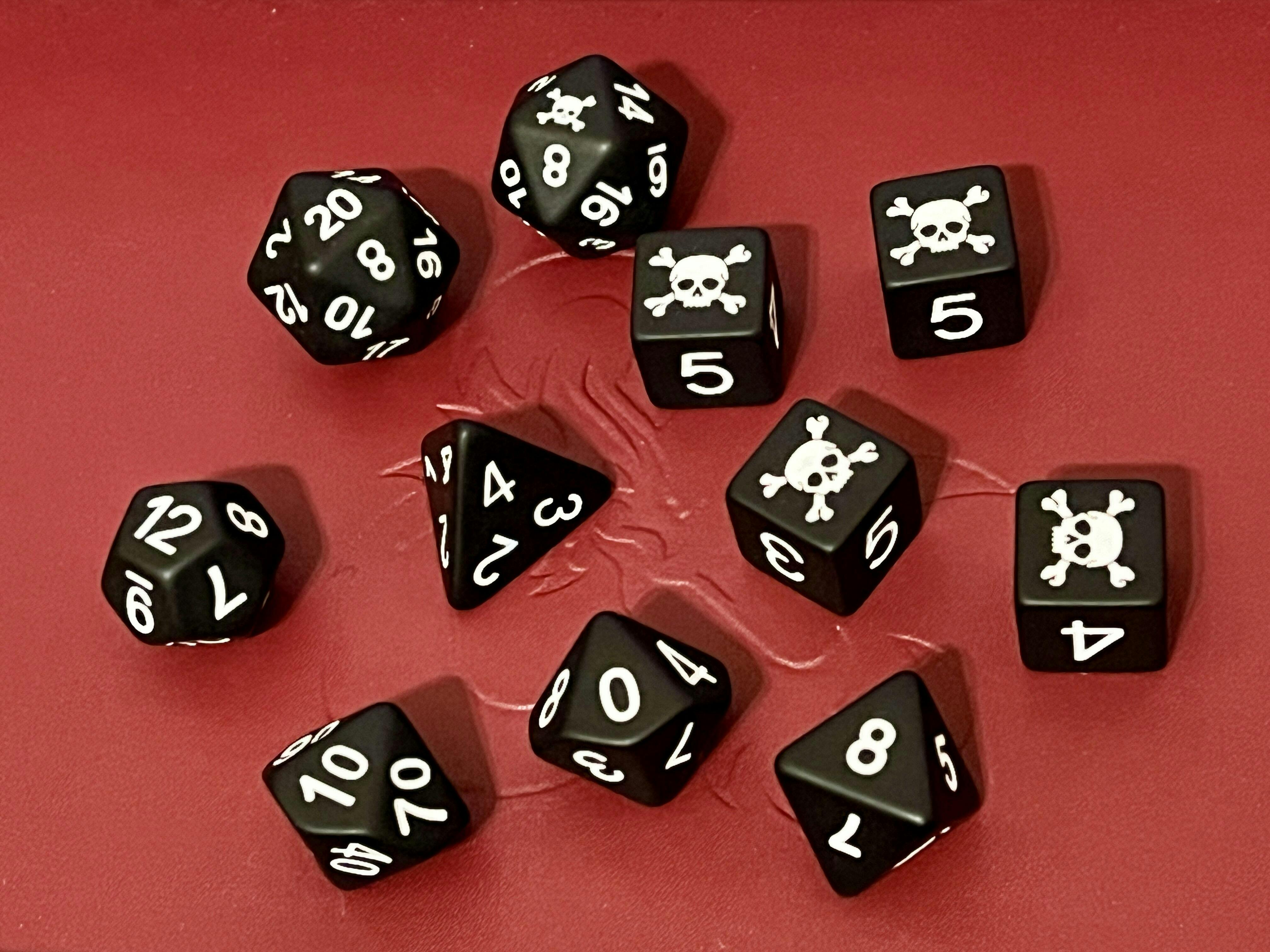 Black Flag 11 Piece DnD Dice Set | Pirate Themed, Matte Frosted Textur ...