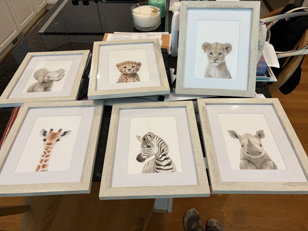 Baby Safari Animals Nursery Decor - African Animals Set of 6 Prints ...