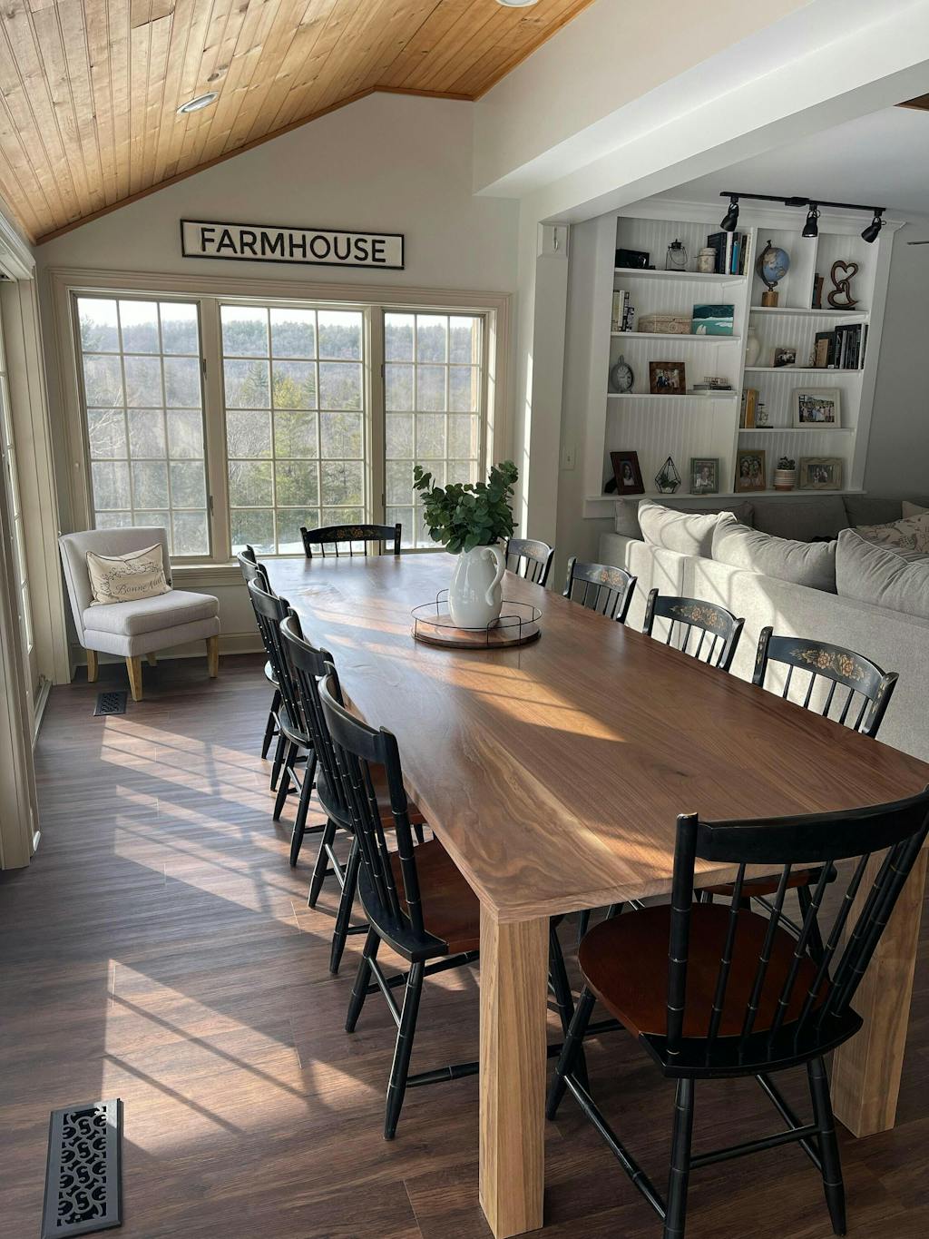 Black Walnut Dining Table, Large Walnut Farmhouse Table, Solid Walnut ...