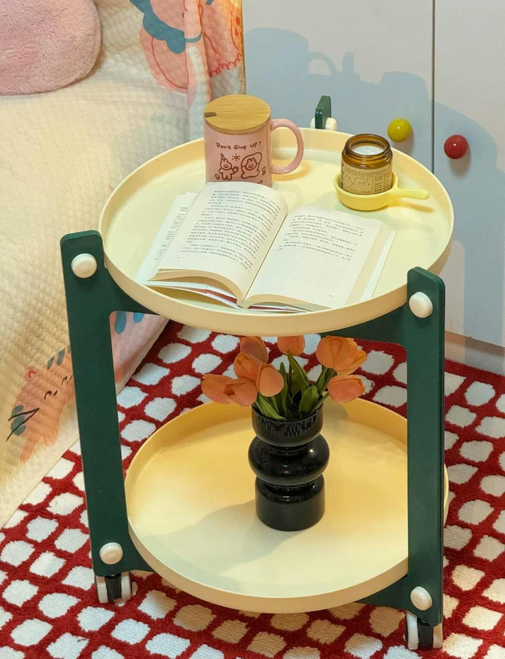 Green Retro Acrylic Mobile Coffee Table | Nordic Minimalist Style – The ...