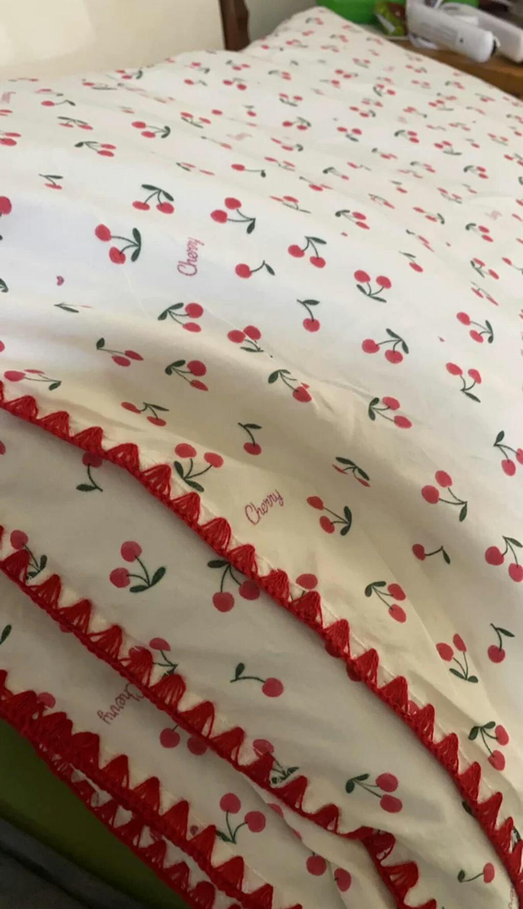 Cherry Soft Bedding Set - Coquette Duvet Cover, Red Floral – The Feelz