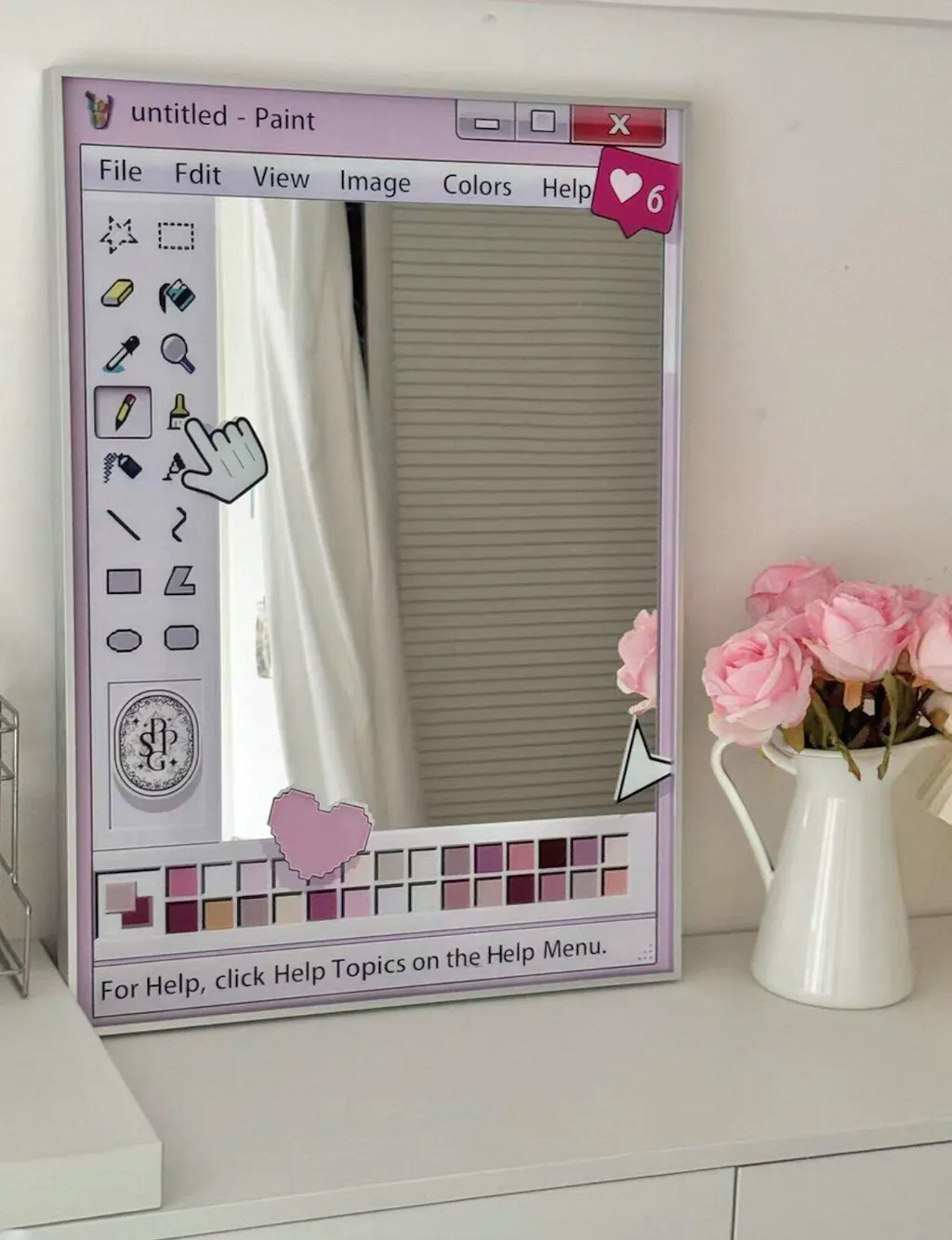 Retro Nostalgia Wall Mirror – Aesthetic Pastel Vanity Mirror Y2k – The ...